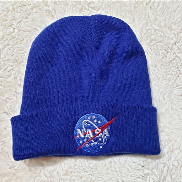 None | Accessories | Nasa Logo Royal Blue Beanie Hat Space Galaxy ...